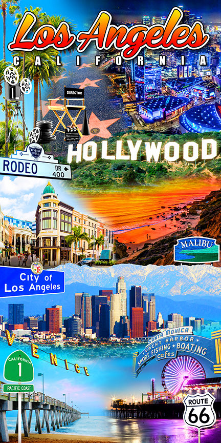 Los Angeles Collage Beach Towel – California Scene