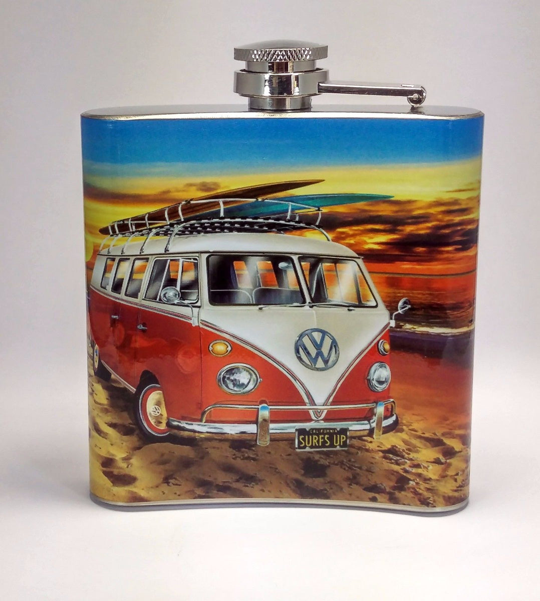 California Volkswagen Bus Stainless Steel 6 oz Flask – California Scene